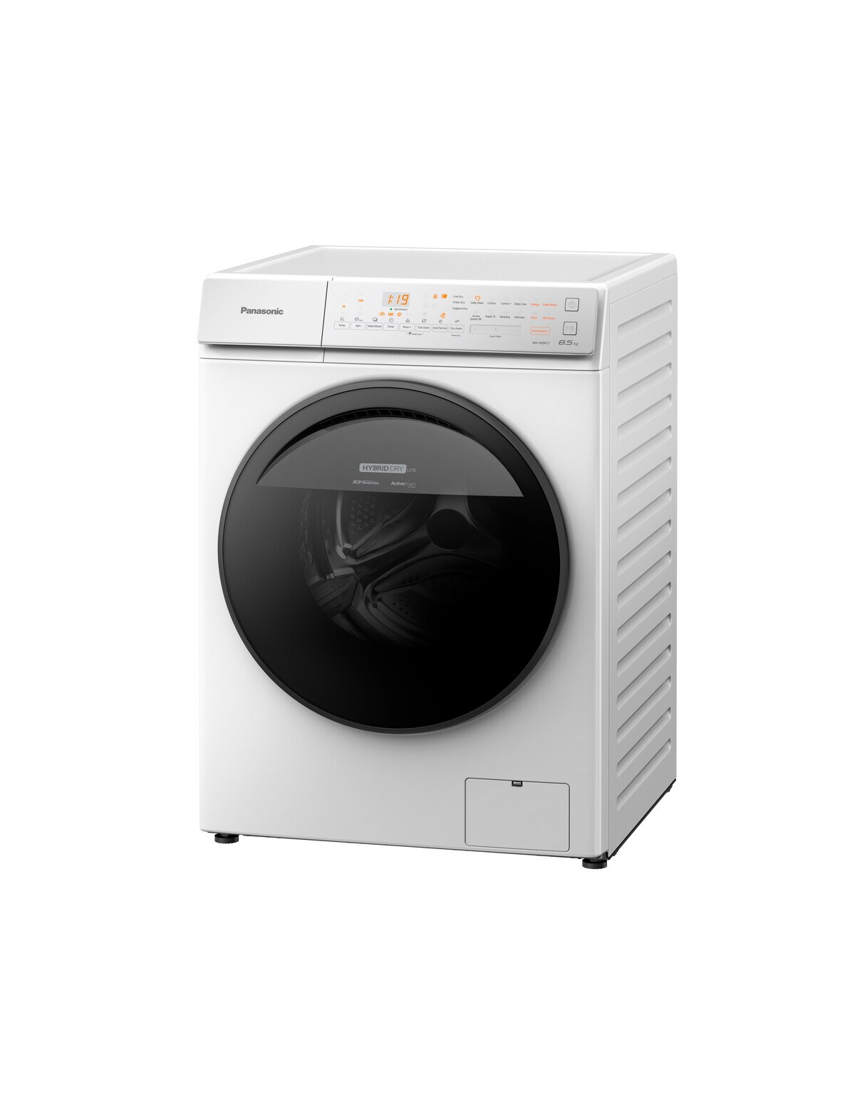 Panasonic 8.5kg Front Load Washing Machine, White, NA-V85FC1WAU - Front ...