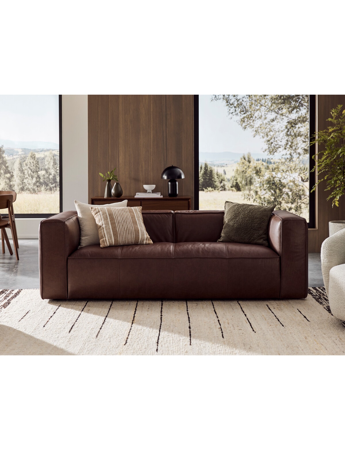 LUCA Furniture York Leather 3 Seater Sofa - Sofas