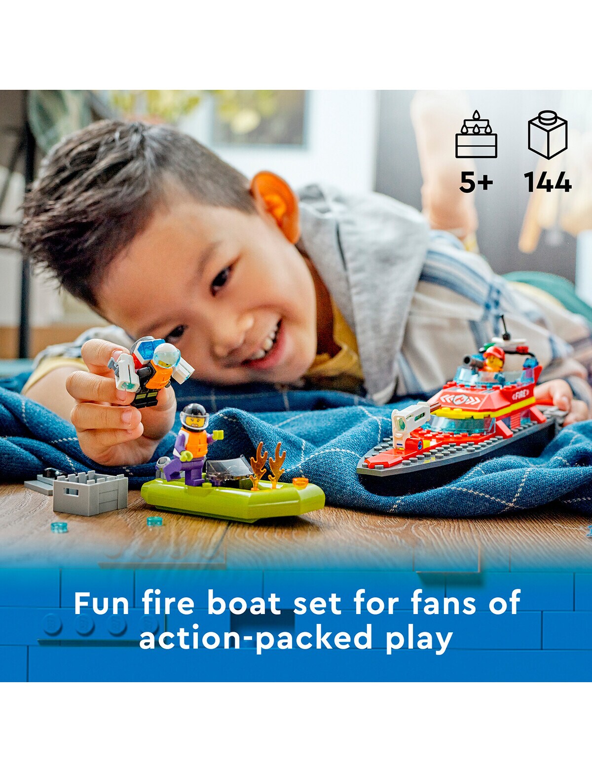 LEGO City Fire Rescue Boat, 60373 - Lego & Construction