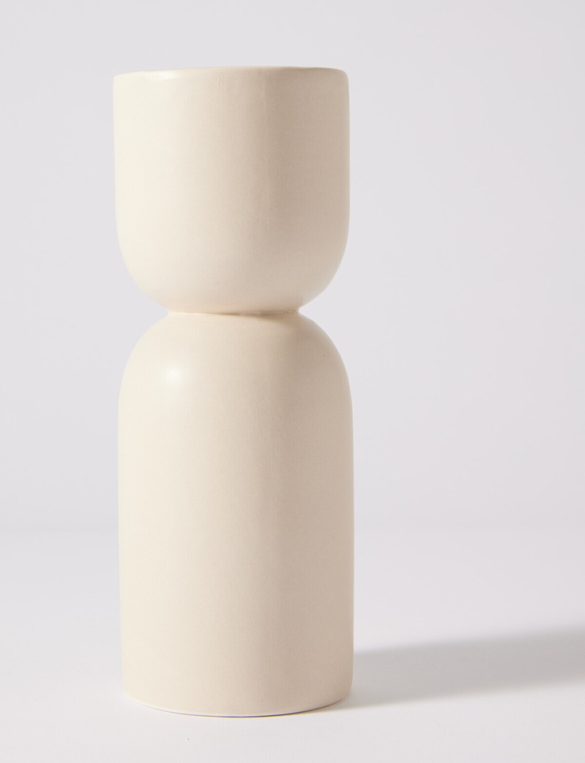 M & Co Rip Candle Stick Holder, Large, Sand - Home Red Dot