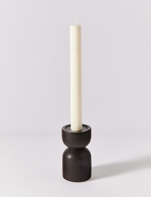 M&Co Rip Candle Stick Holder, Small, Meteorite - Home Red Dot