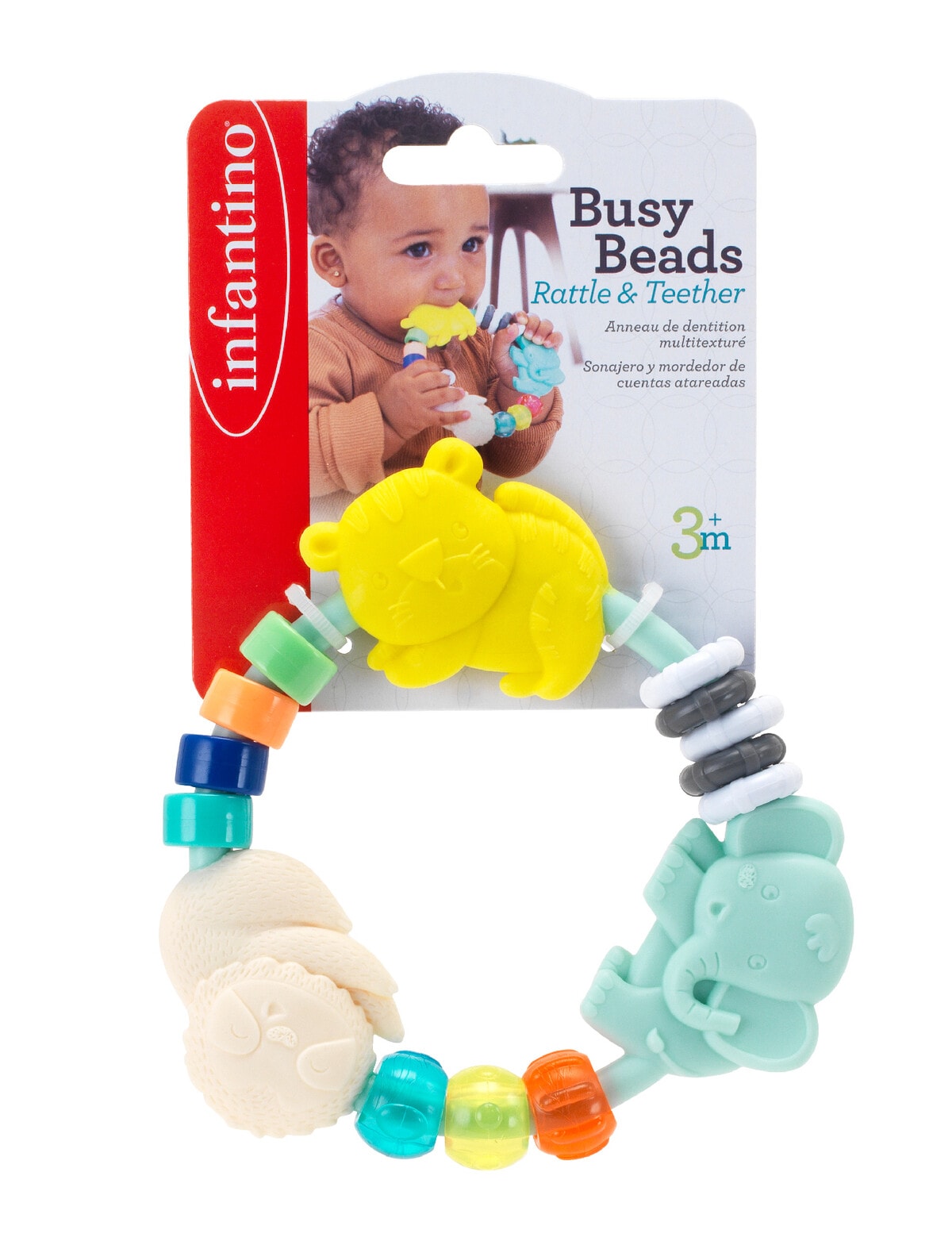 Infantino Busy Beads Rattle & Teether - Nursery Toys & Play