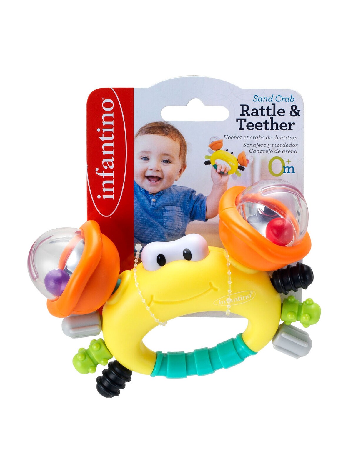 Infantino Rattle & Teether Sand Crab - Nursery Toys & Play