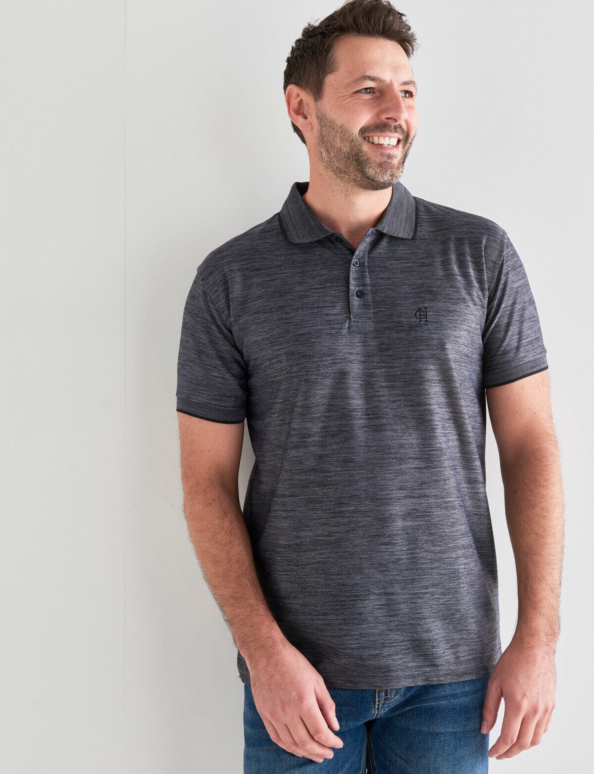 Chisel Textured Quick Dry Polo, Charcoal - T-shirts, Singlets & Polos