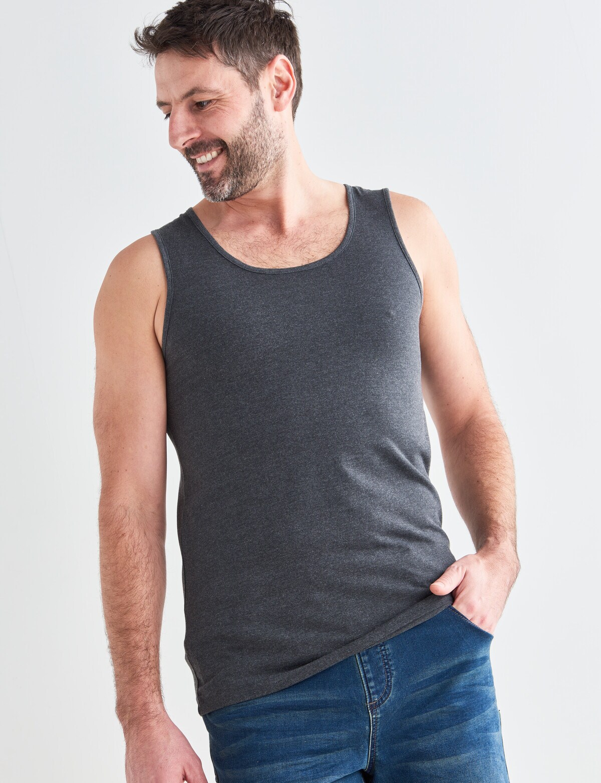 Chisel Ultimate Singlet, Charcoal Marle - T-shirts, Singlets & Polos