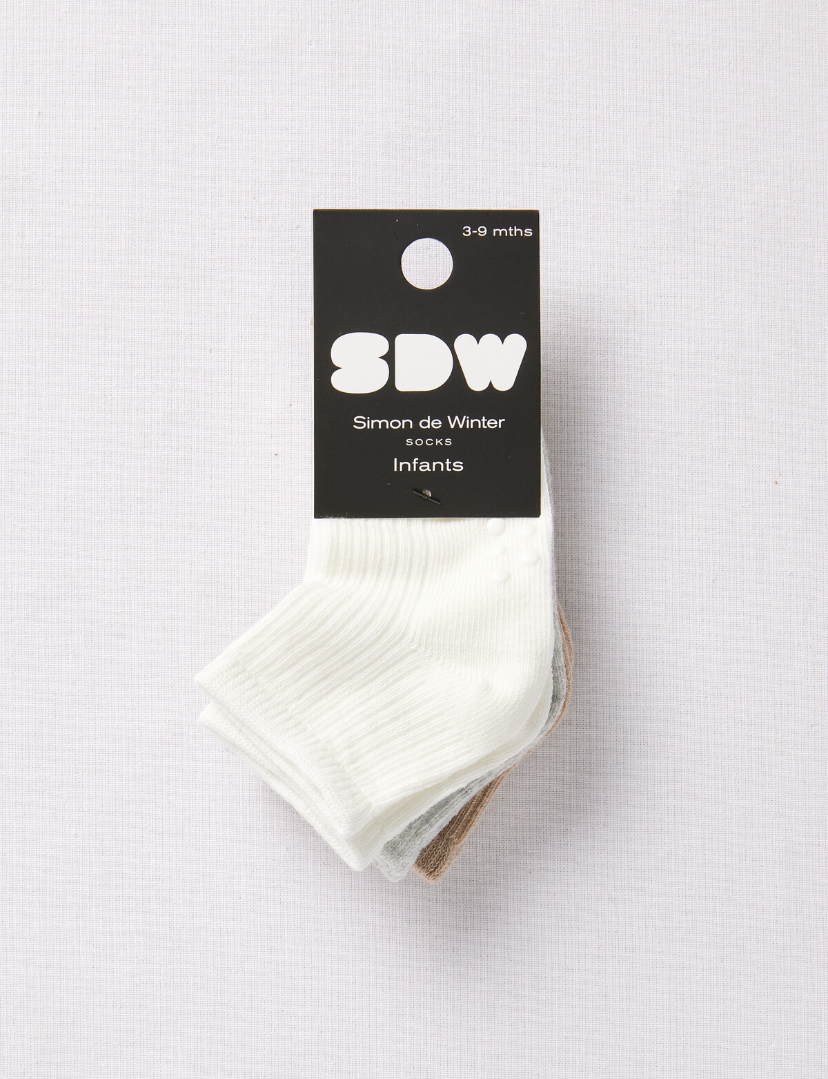 Simon De Winter Rib Sock, 3-Pack, Taupe - Underwear, Socks & Tights
