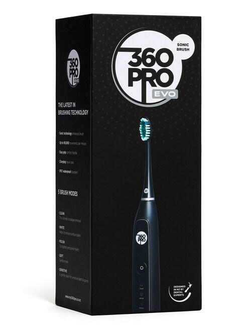 360PRO Evo Sonic Electric Toothbrush, Black, 360PROST073B - Electric ...