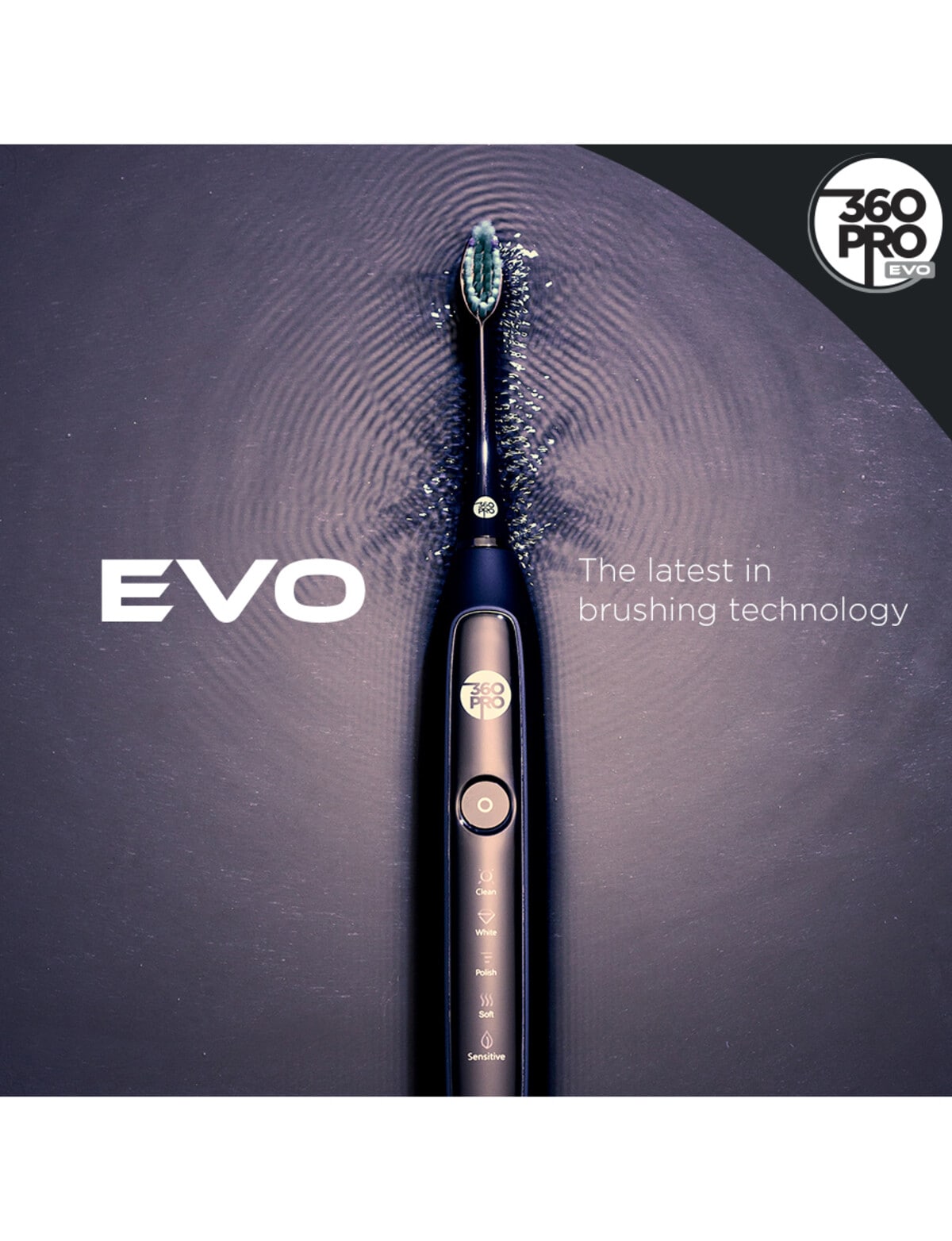 360PRO Evo Sonic Electric Toothbrush, Black, 360PROST073B - Electric ...