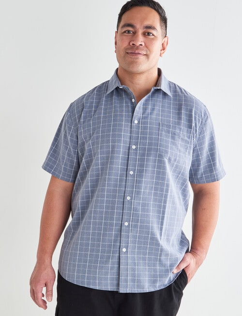 Chisel King Size Short Sleeve Soft Touch Shirt, Navy - Casual Shirts