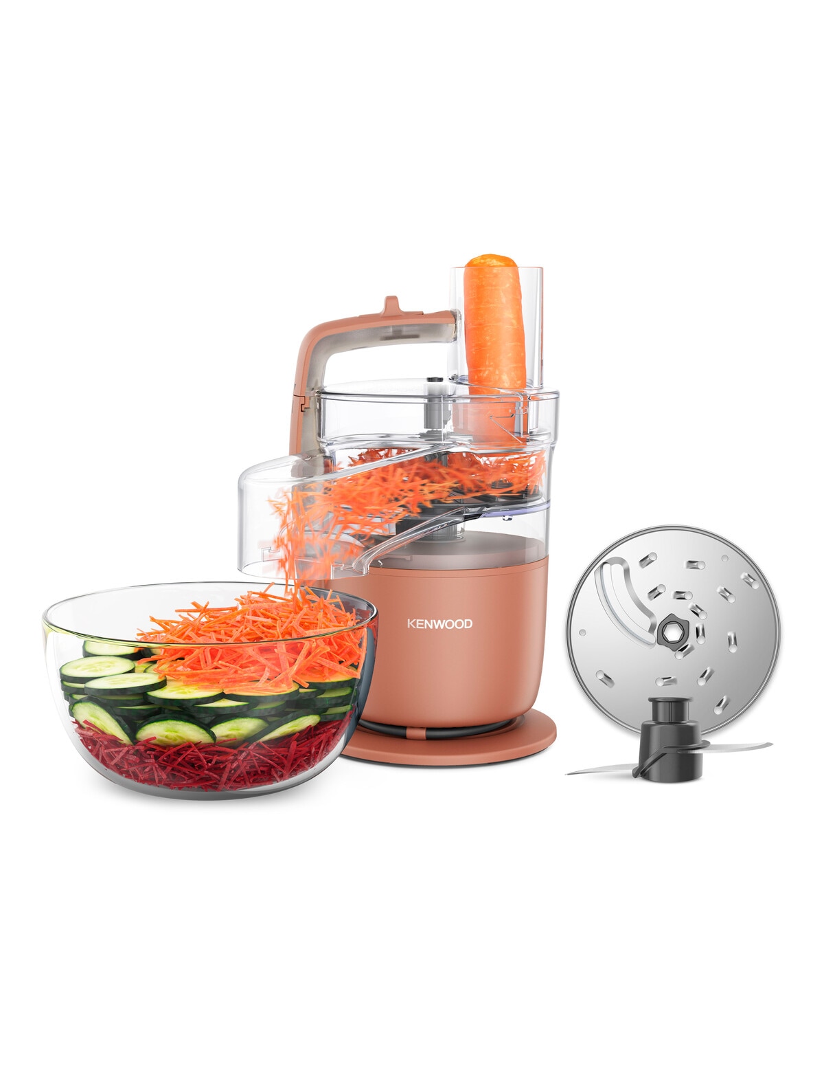 Kenwood MultiPro Go Food Processor, Clay Red, FDP2213RD - Food ...