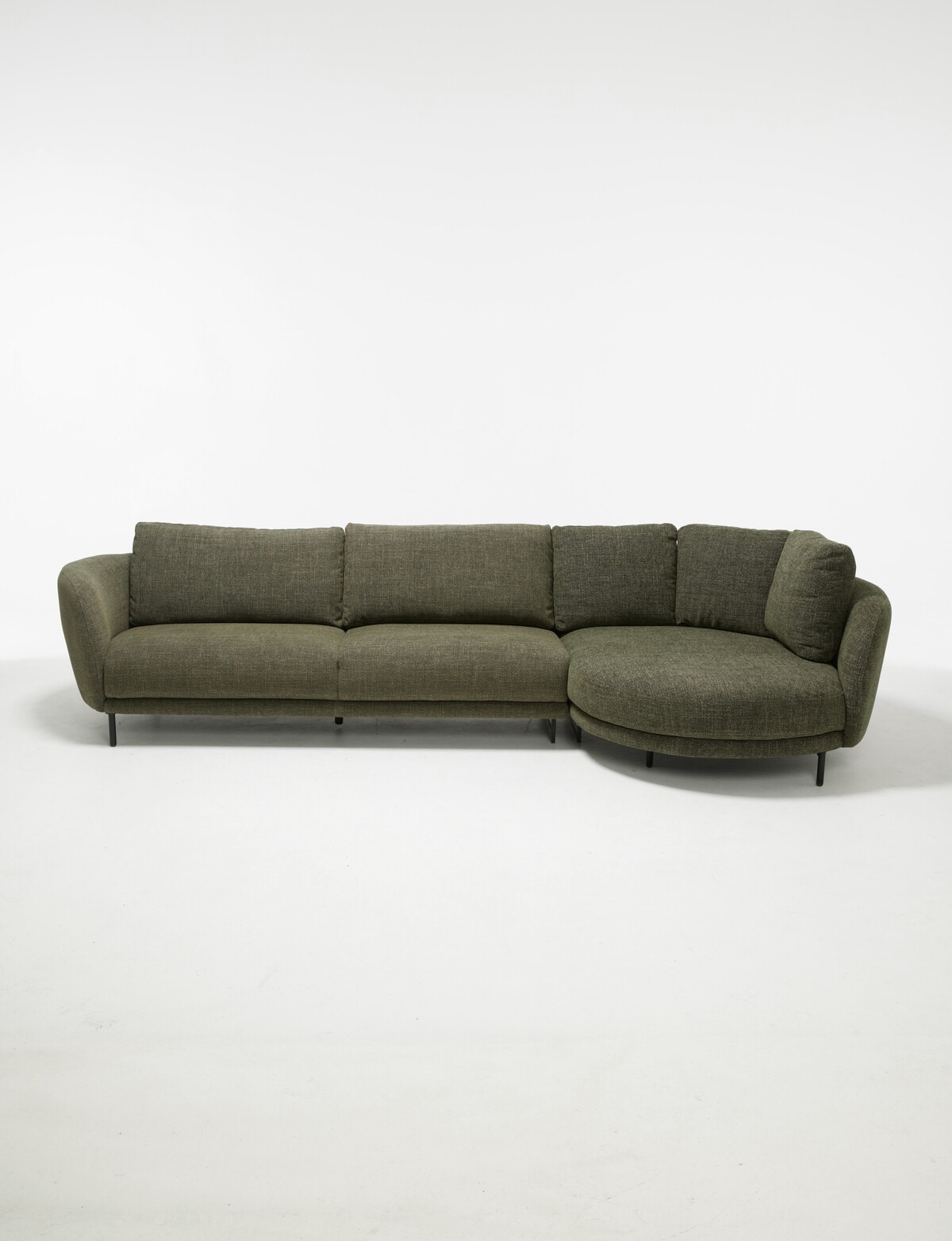 LUCA Furniture Milan Fabric 2 Seater Sofa with Right Hand Corner - Sofas