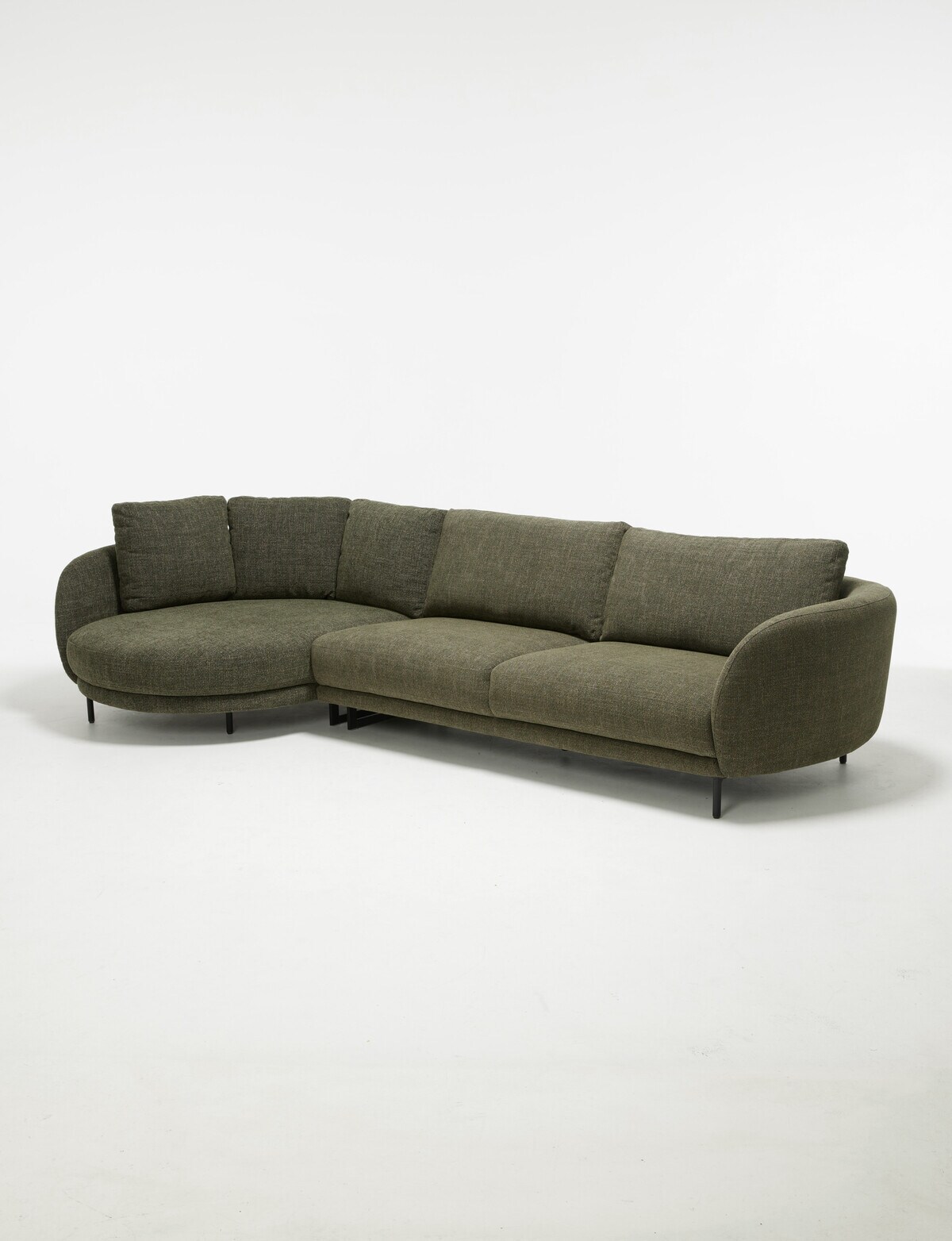 LUCA Furniture Milan Fabric 2 Seater Sofa with Left Hand Corner - Sofas