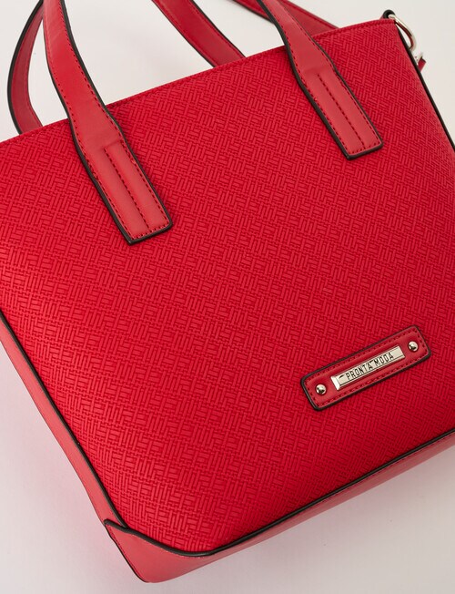 Pronta Moda Textured Medium Tote Bag, Red - Handbags
