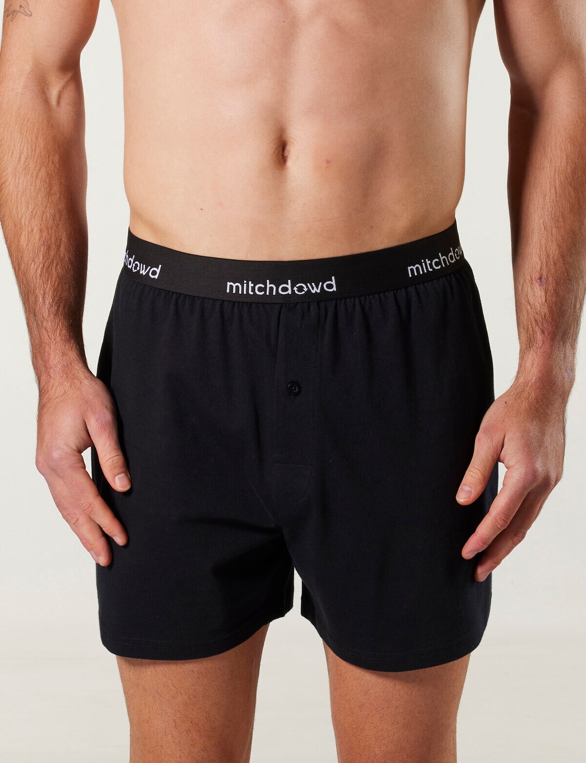 Mitch Dowd Knit Boxer Short, 3-Pack, Black - Underwear