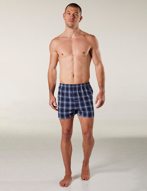Mitch Dowd Captain Check Stretch Boxer Short, Navy - Underwear