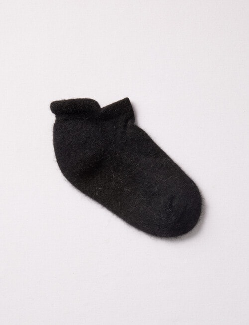 NZ Sock Co. Possum Merino Slipper, Black, 4-9 - Socks
