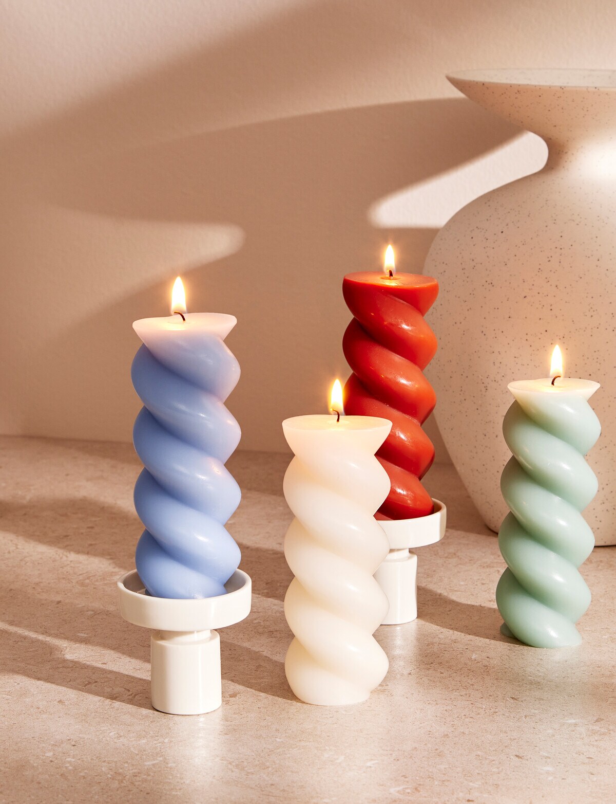 Home Fusion Twisted Column Candle - Home Clearance