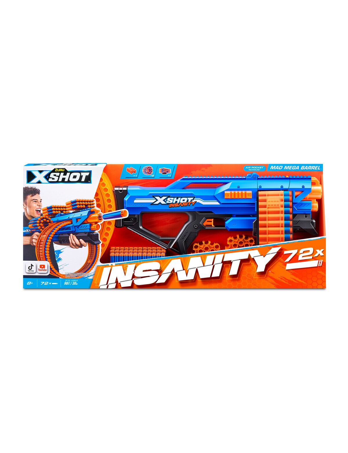 X-Shot Insanity, Series 1, Mad Mega Barrel - Scooters & Outdoor Toys
