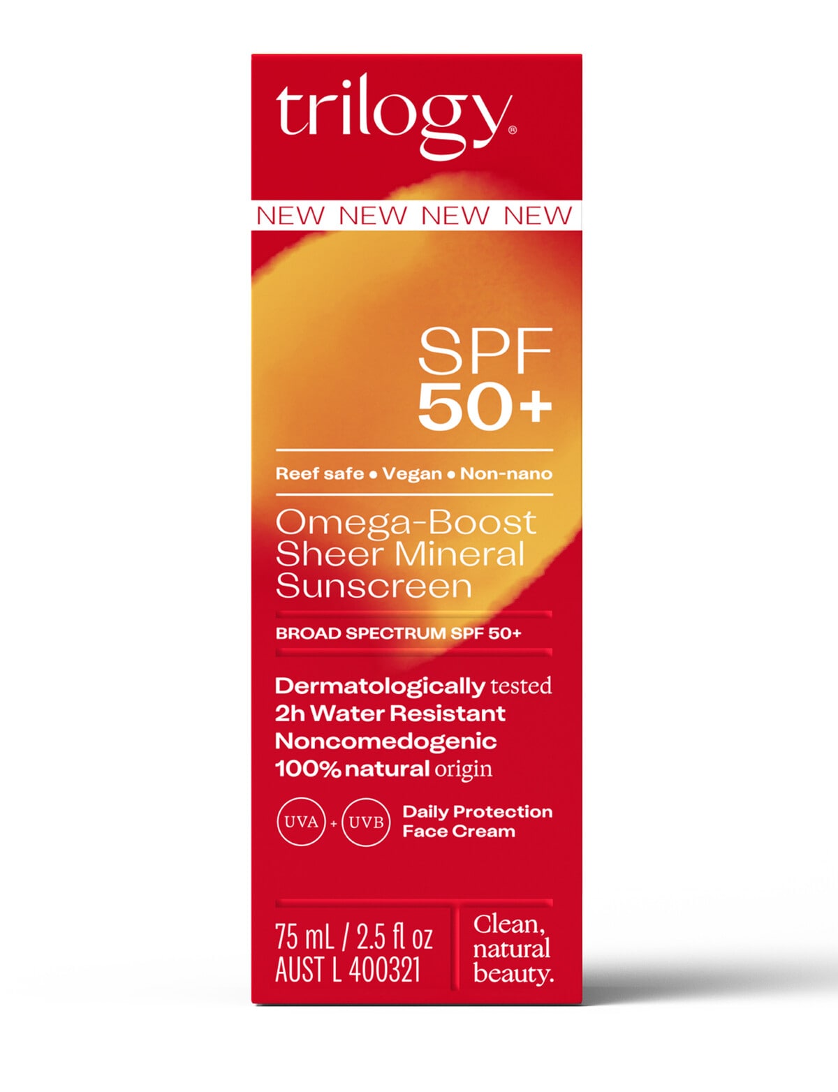 Trilogy Omega Boost Sheer Mineral Sunscreen SPF50+, 75ml - Moisturisers ...