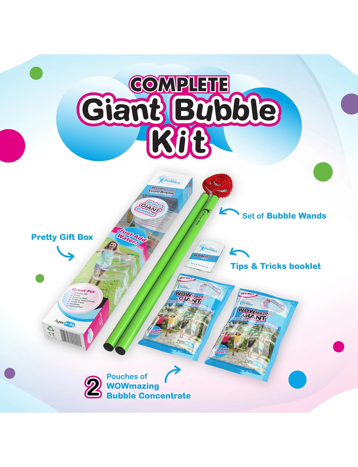 Wowmazing Giant Bubble Kit Plus - Scooters & Outdoor Toys