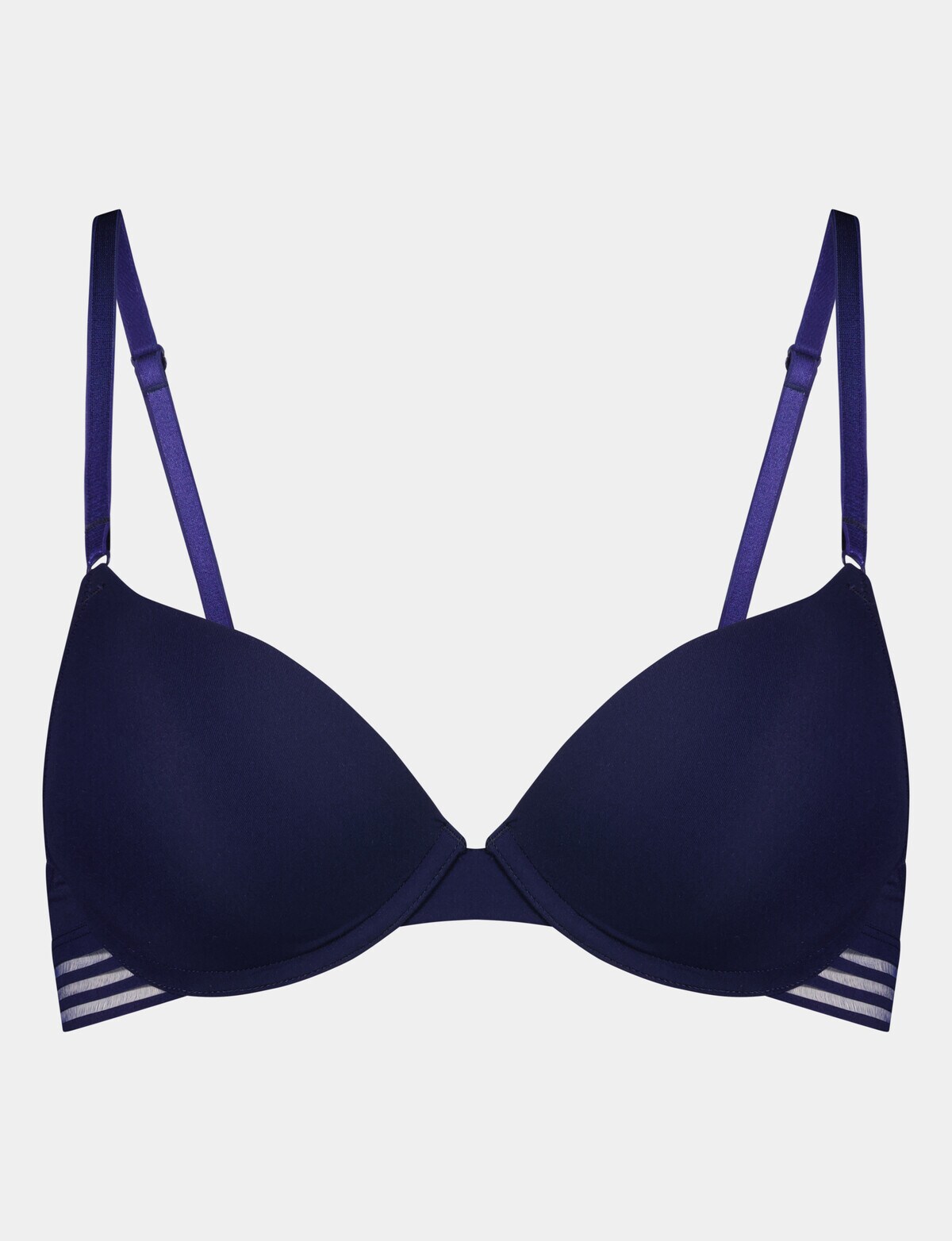 Me By Bendon Stripe Elastic Demi Bra, Med Blue, A-E - Lingerie Clearance
