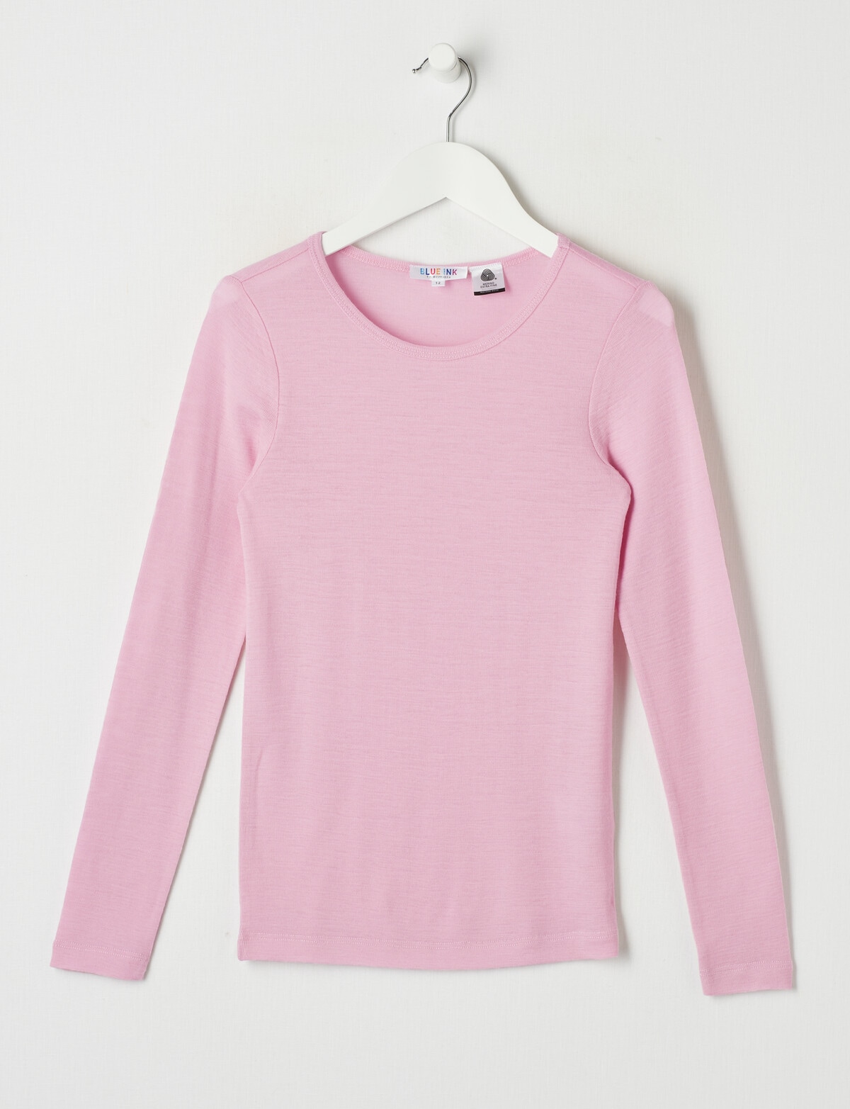 Blue Ink Merino Unisex Long Sleeve Top, Pink - Thermals