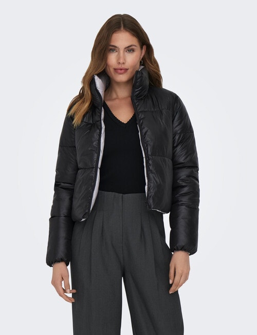 ONLY Newricky Reverse Puff Jacket, Black - Womens Clearance