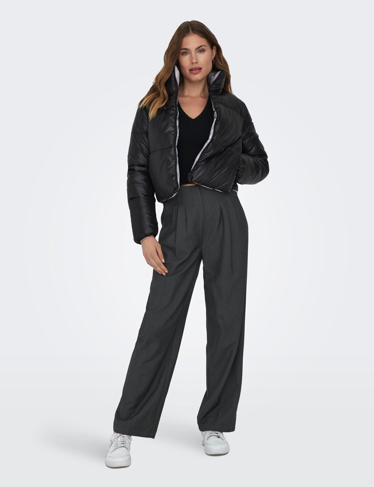 ONLY Newricky Reverse Puff Jacket, Black - Womens Clearance