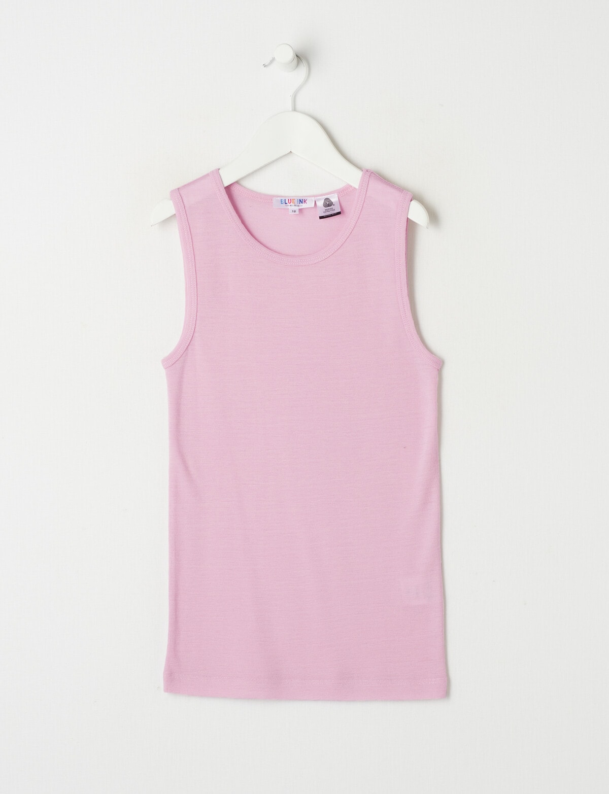 Blue Ink Merino Unisex Singlet, Pink - Thermals