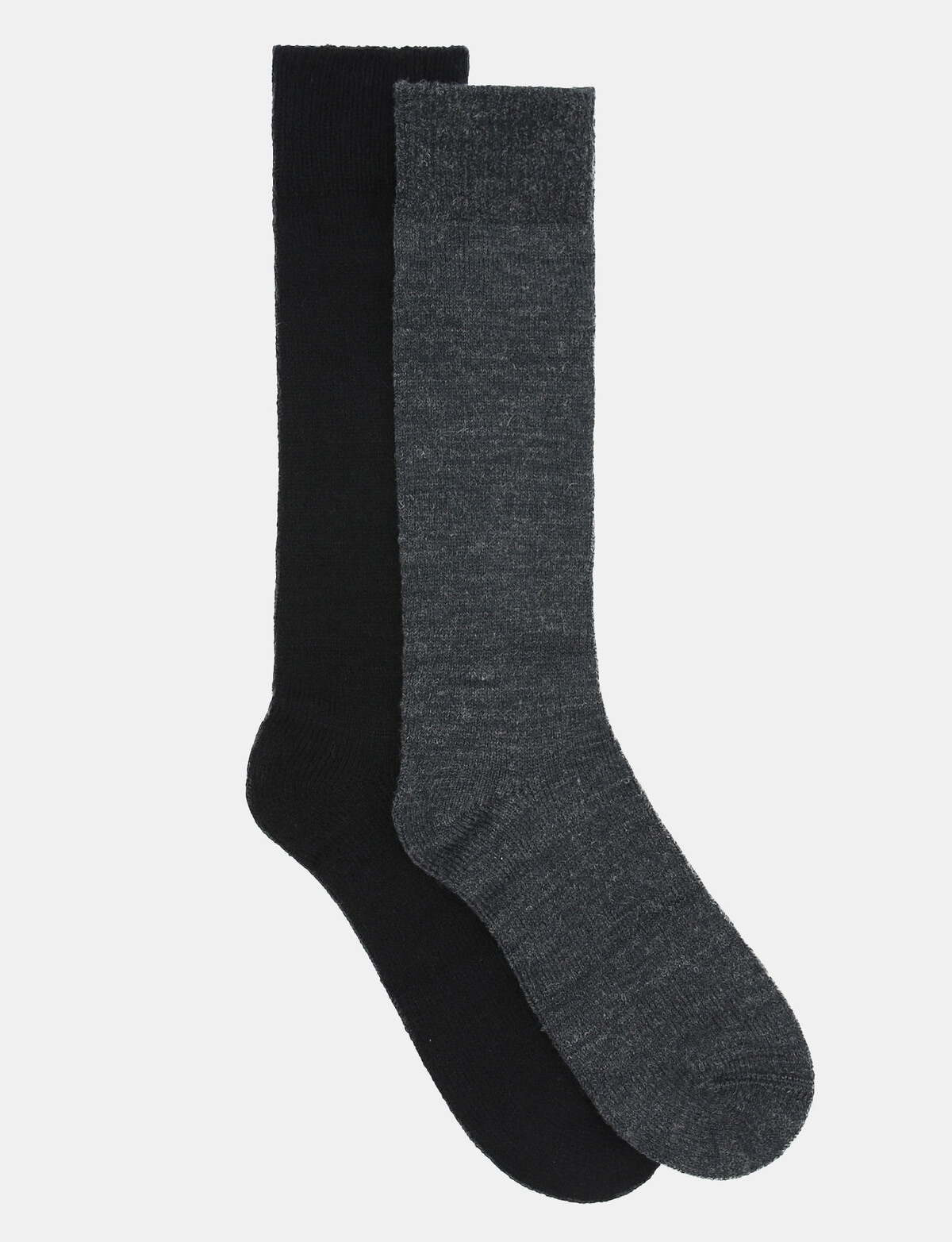 Ambra Knee-Hi Boot Sock, 2 Pack, Black & Charcoal - Socks
