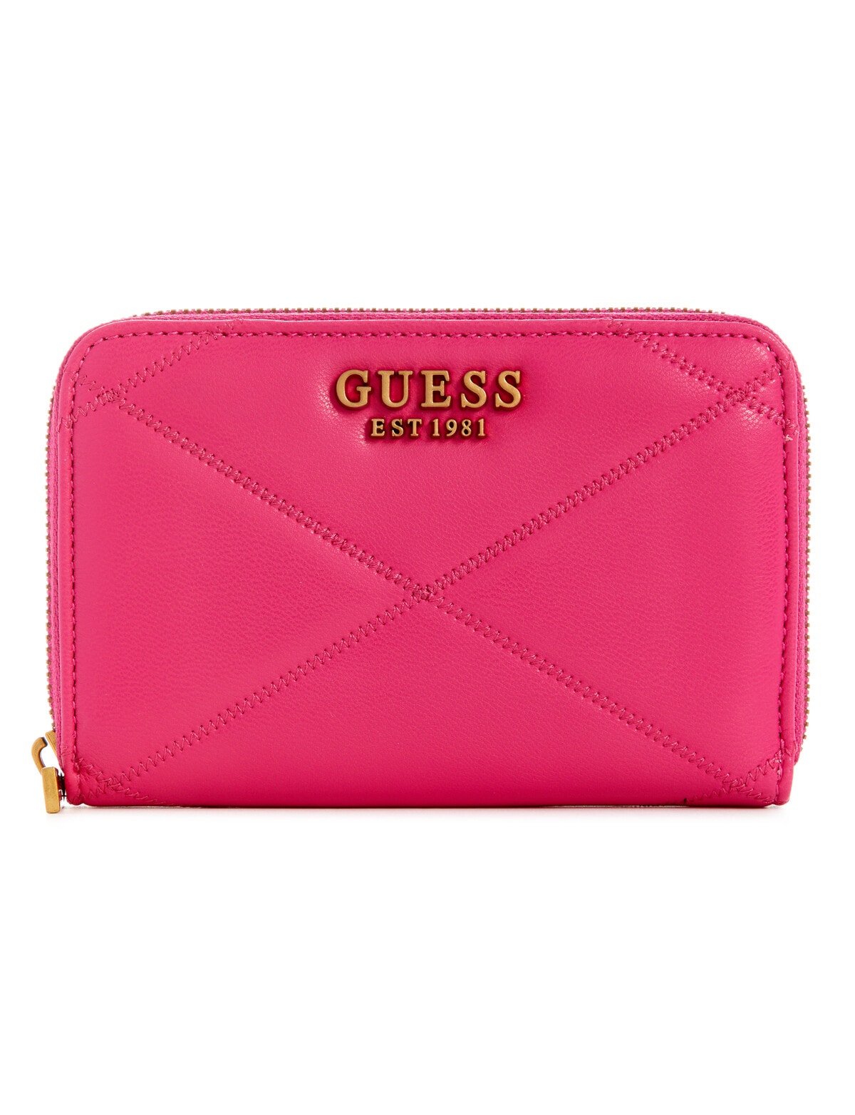 Guess Cilian SLG Medium Zip Around Wallet, Fuchsia - Wallets