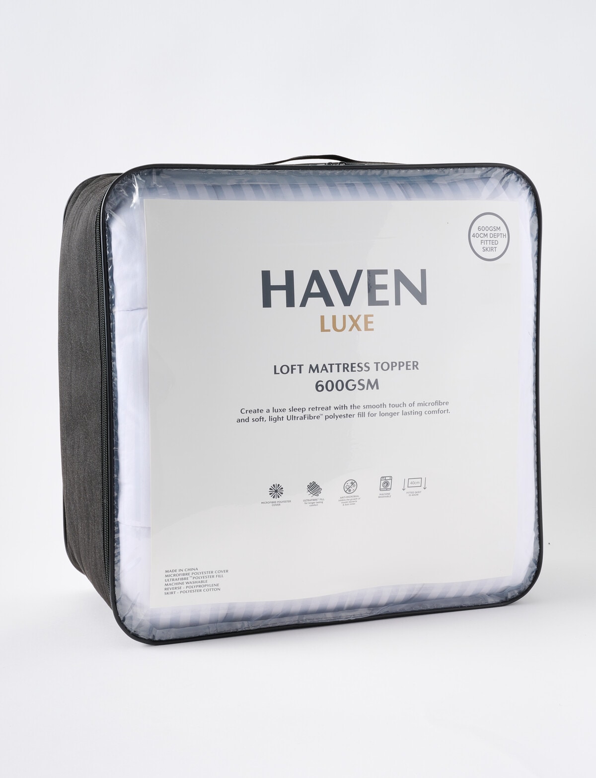 Haven Luxe Loft Mattress Topper, 600GSM - Underlays & Protectors