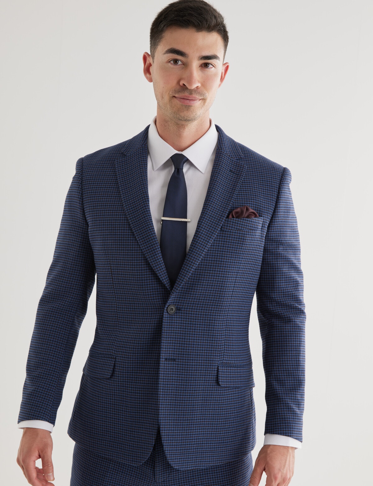 Laidlaw + Leeds Multi Check Houndstooth Jacket, Navy - Suit Jackets & Pants