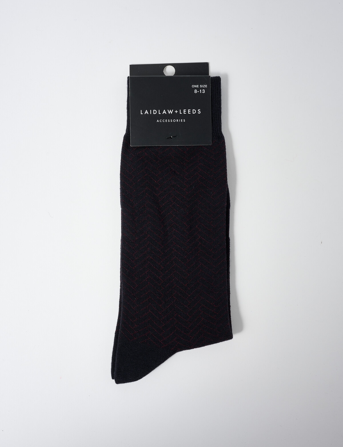 Laidlaw + Leeds Block Print Dress Sock, Burgundy - Socks