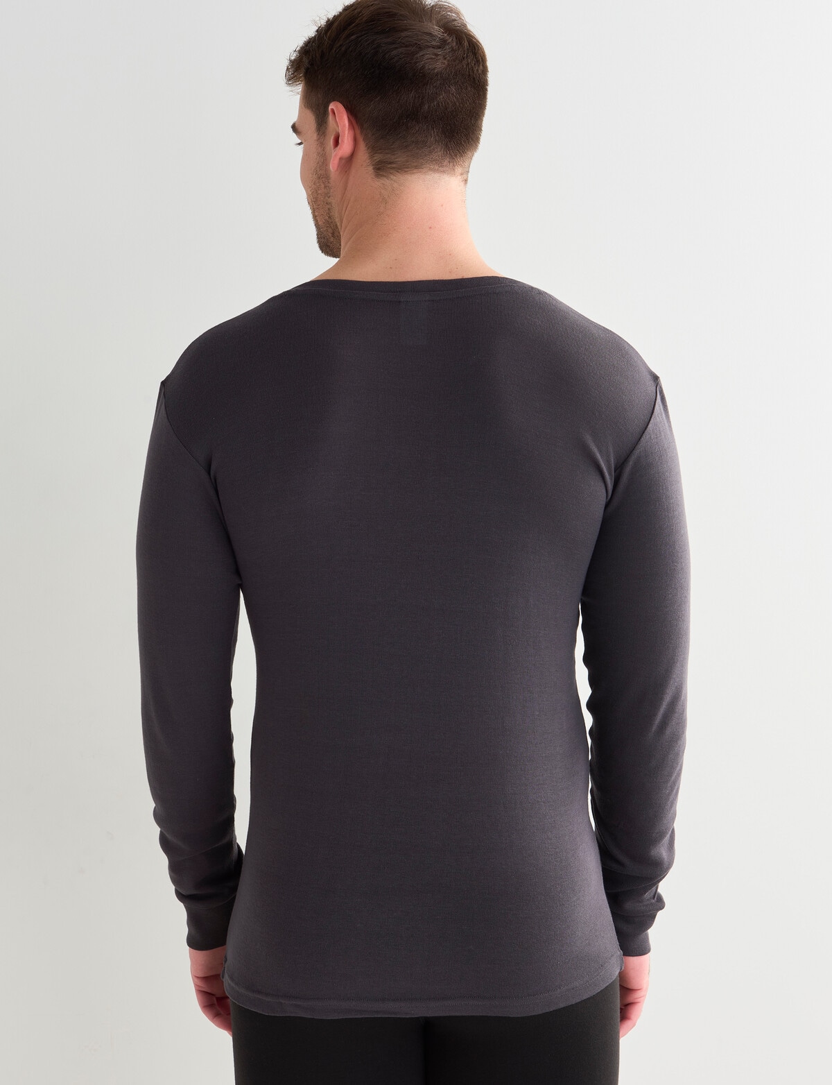 Superfit Polyester EcoVero Long Sleeve Crew Top, Grey - Thermals