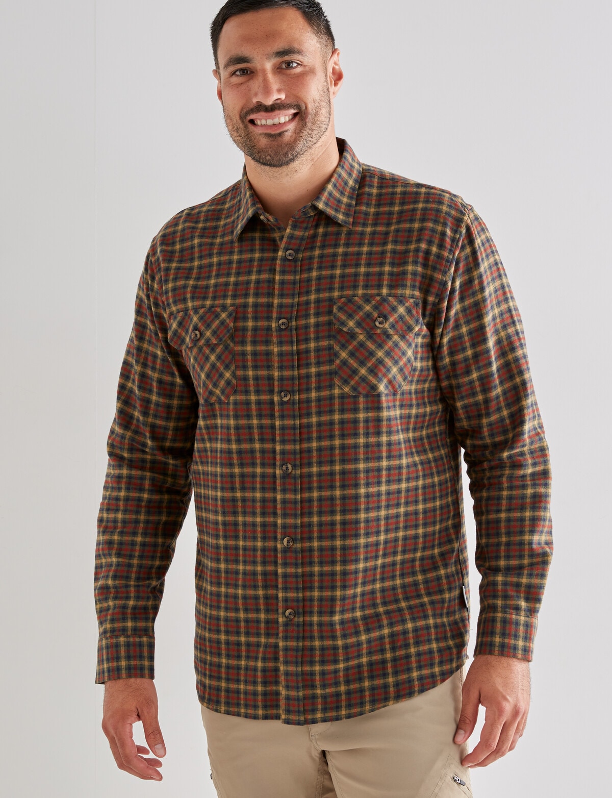 Kauri Trail Hunter Long Sleeve Shirt, Khaki - Casual Shirts