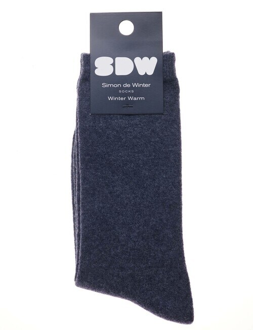 Simon De Winter Winter Warm Crew Sock, Charcoal Marle - Socks