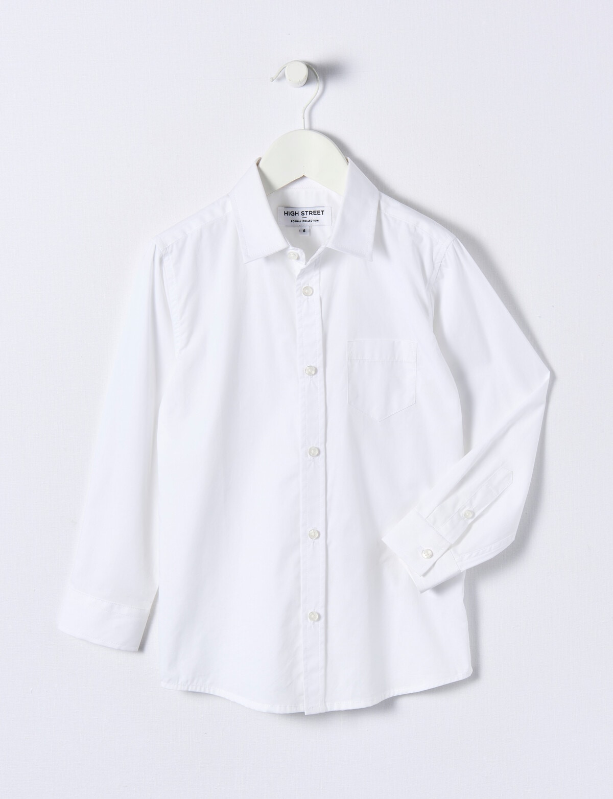 High Street Formal Long Sleeve Shirt, White - Formal Wear