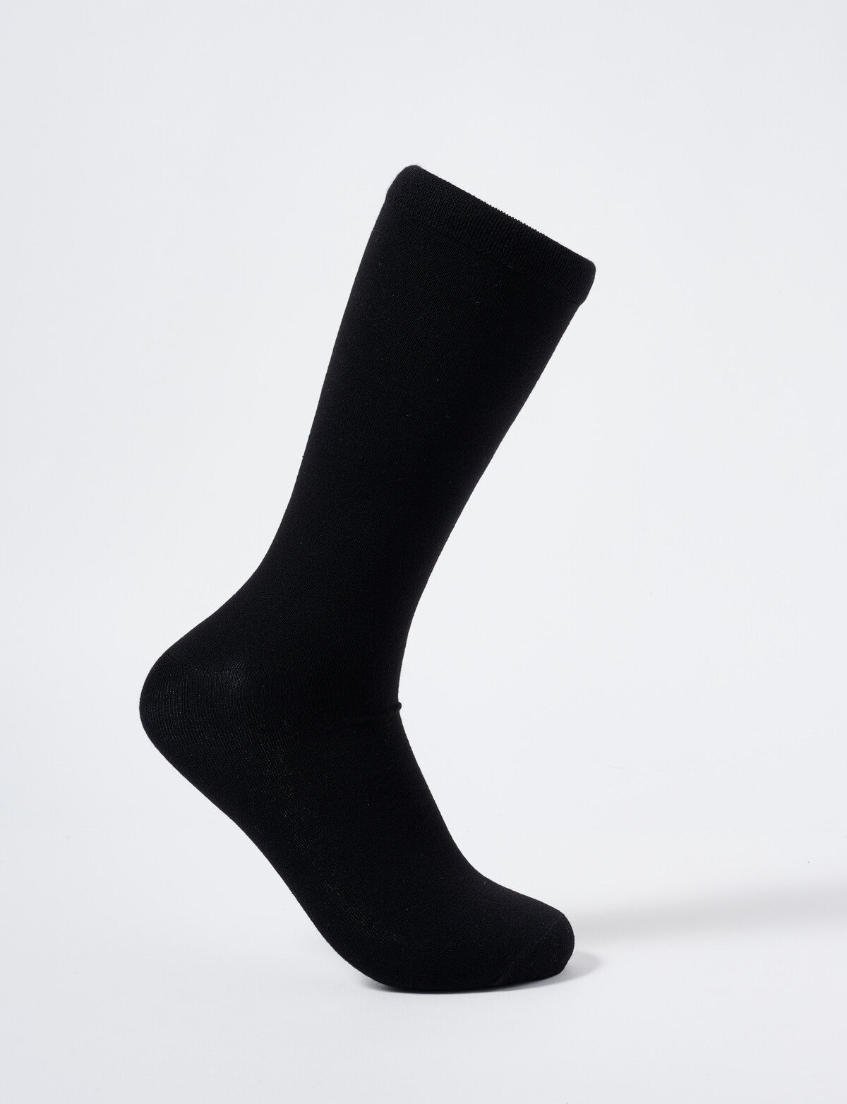 Mazzoni Viscose Blend Crew Dress Sock, Black - Socks