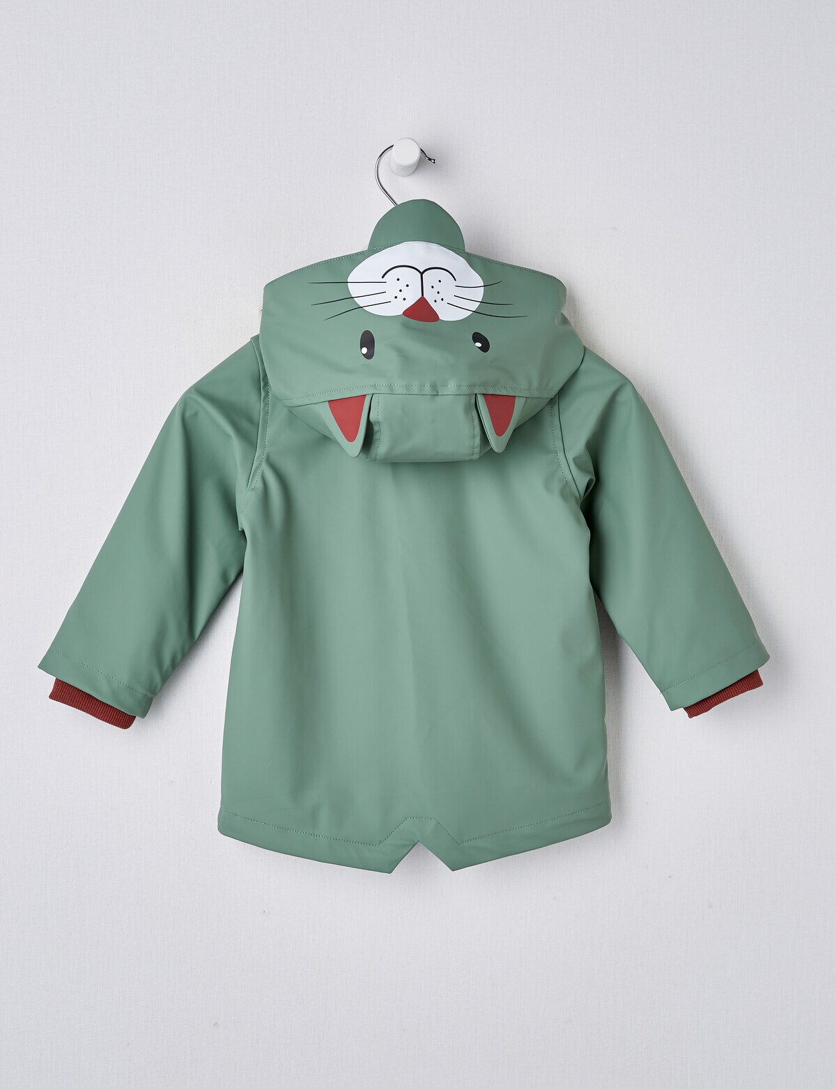 Teeny Weeny Cat Water Repellent Coat, Sage - Raincoats & Jackets