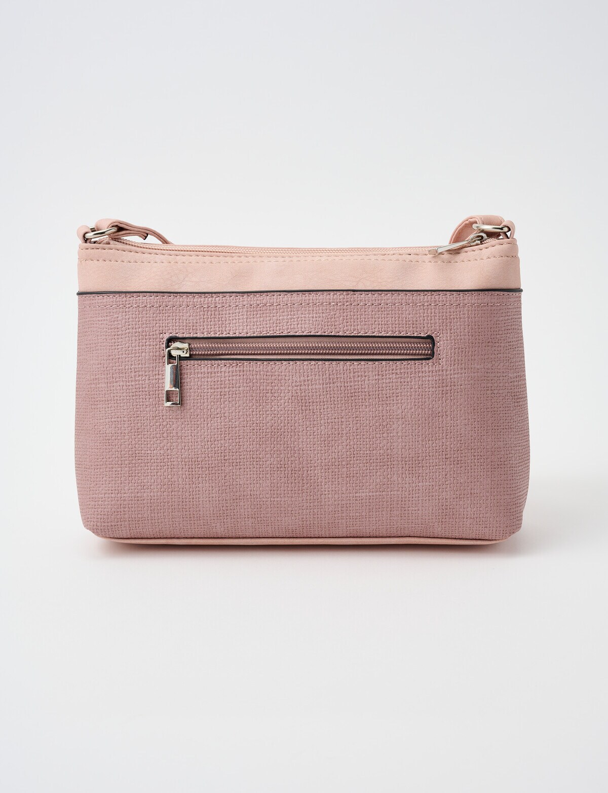 Pronta Moda Textured East West Rivet Crossbody Bag, Rose - Handbags