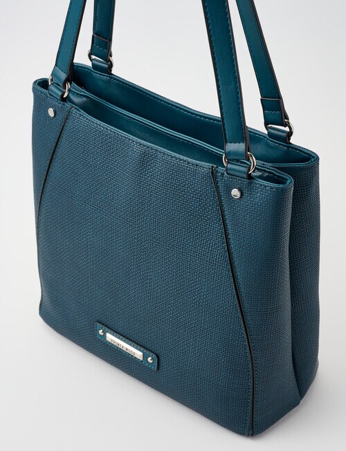 Pronta Moda Textured North South Shopper Bag, Dark Teal - Handbags