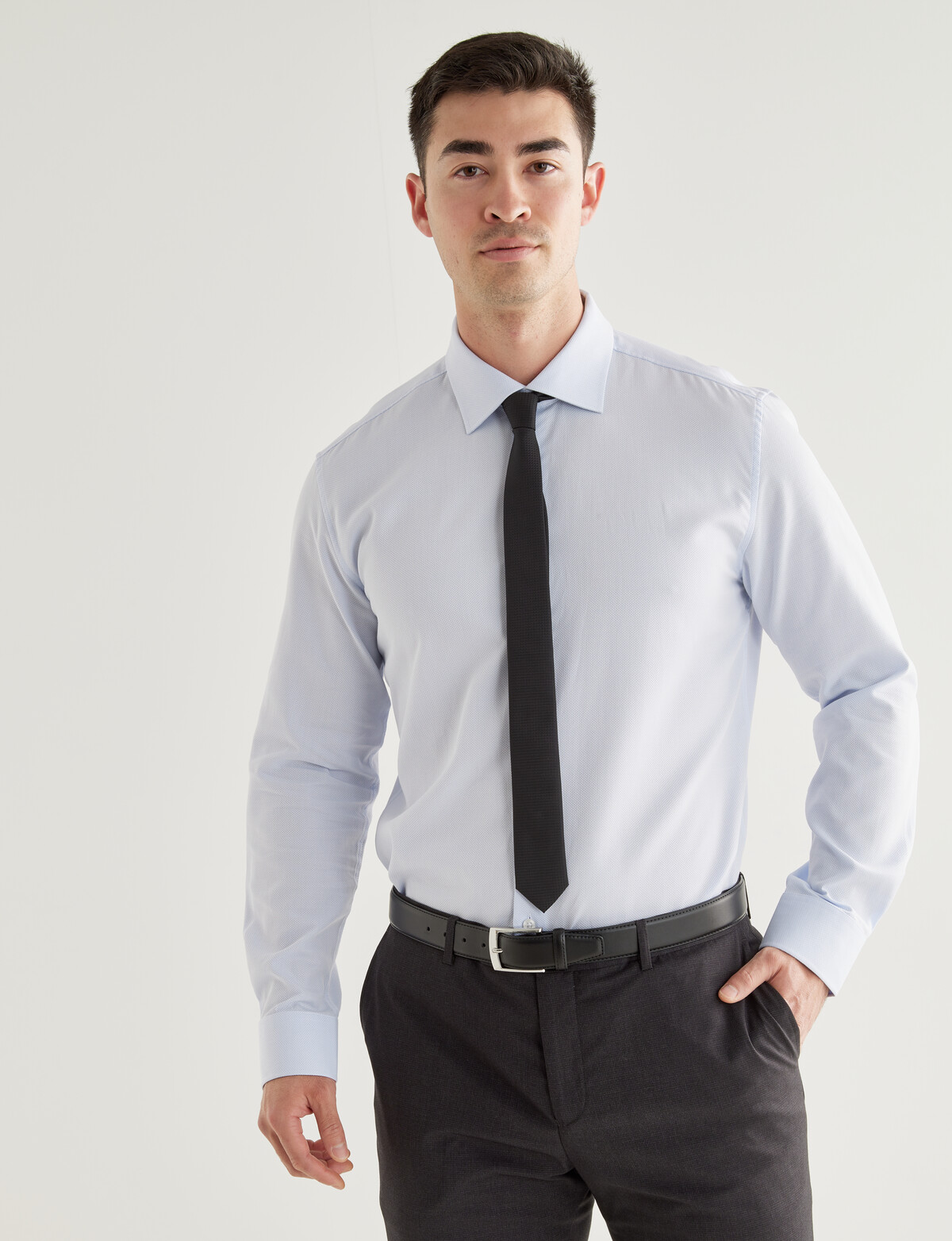 Laidlaw + Leeds Marcella Long Sleeve Dobby Shirt, Light Blue - Formal ...