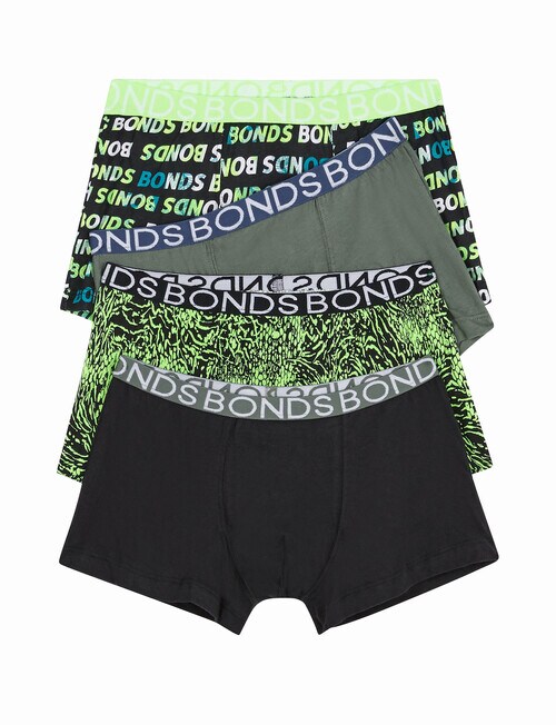 Bonds Multipack Trunk, 4-Pack, Green - Underwear