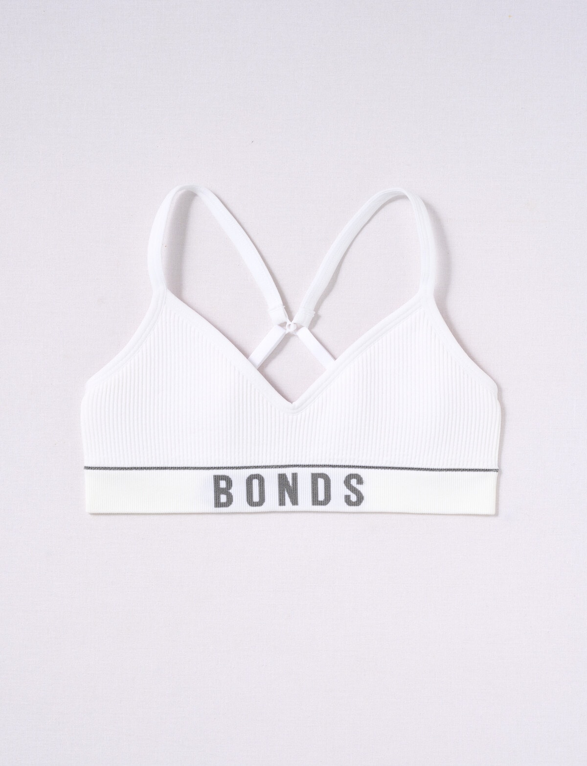 Bonds Retro Rib Contour Crop, White - Underwear