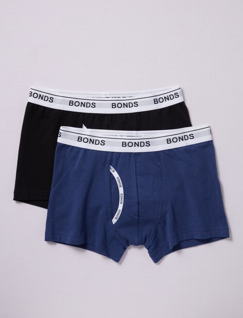 Bonds Guyfront Trunk, 2 Pack, Navy & Black - Underwear