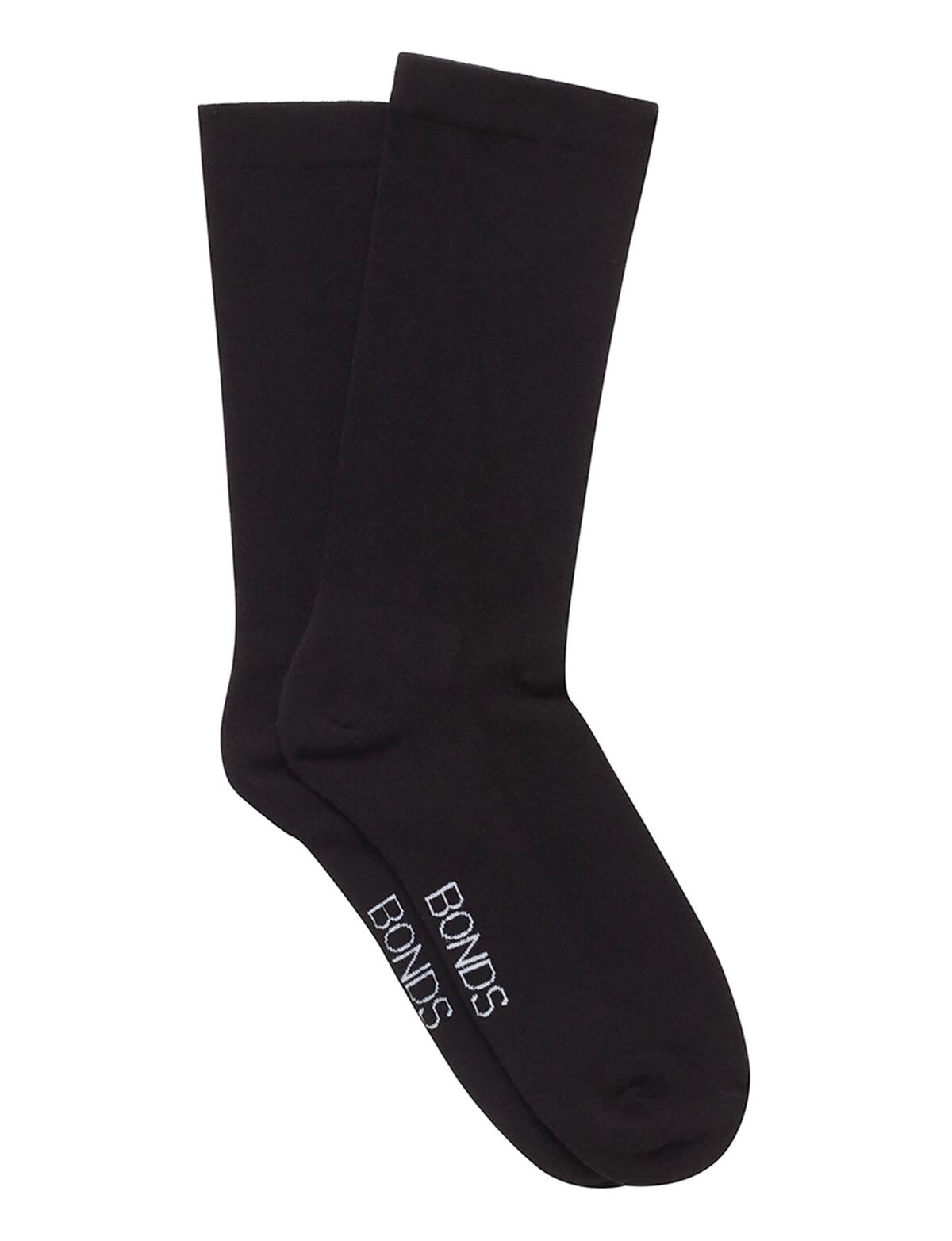 Bonds Comfy Circulation Crew Socks, 2-Pack, Black, 3-11 - Socks