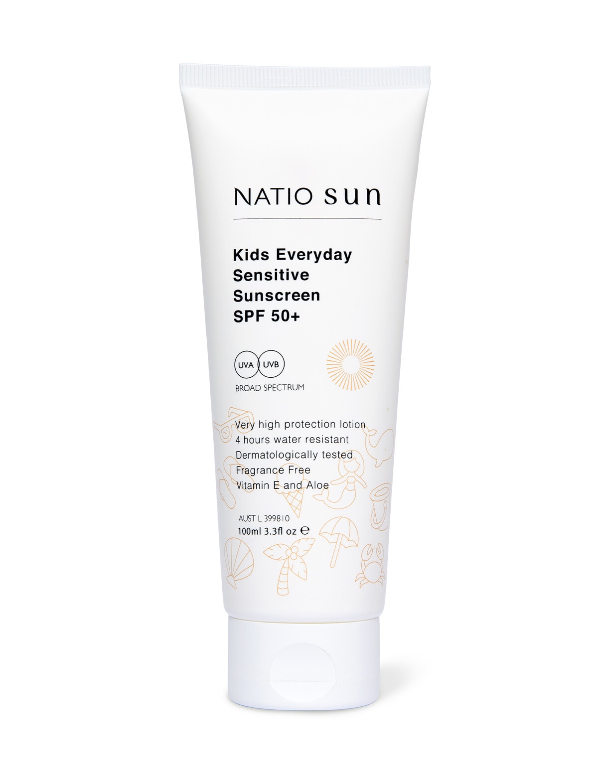 Natio Kids Everyday Sensitive Sunscreen SPF50+, 100ml - Suncare & Tanning