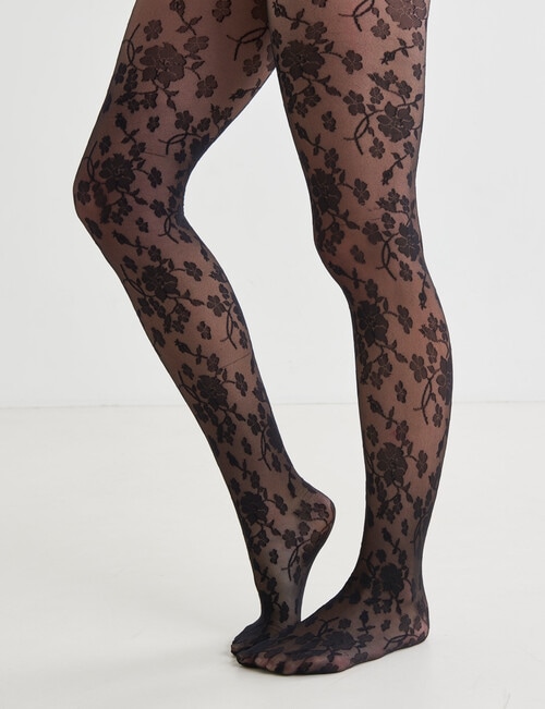 Voodoo Lace Tight, Black - Hosiery