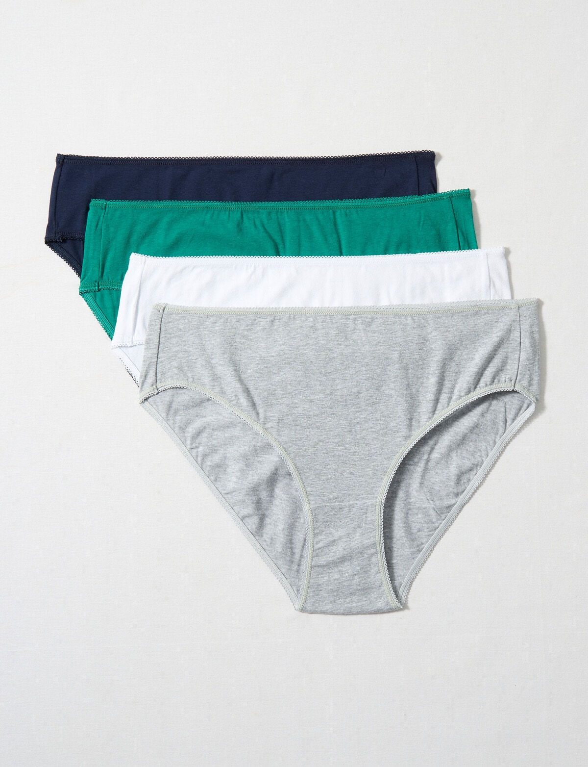 Lyric Hi-Cut Briefs, Green & Grey, 4-Pack, 8-26 - Briefs
